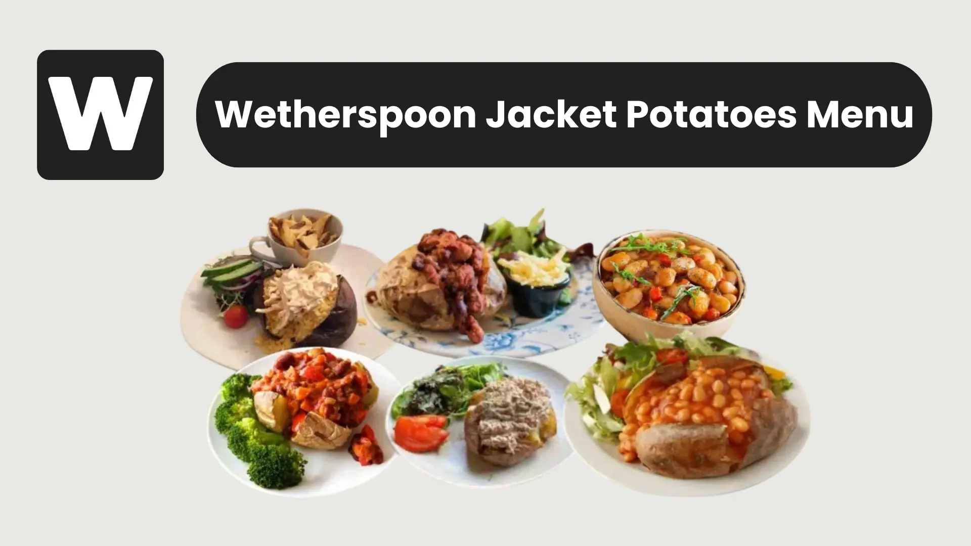 Wetherspoon Jacket Potatoes Menu with Prices & Nutrition | 2025