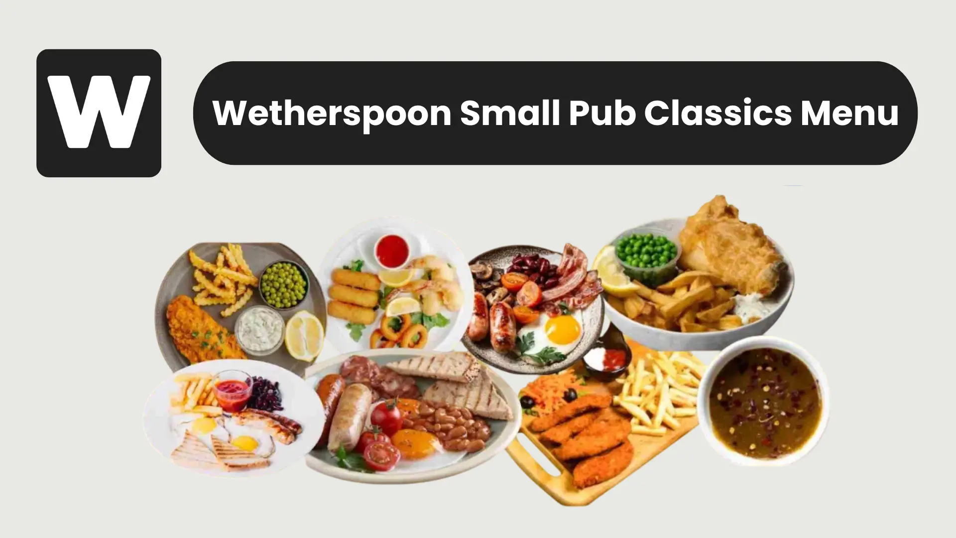 Wetherspoon Small Pub Classics Menu with Prices & Nutrition | 2025